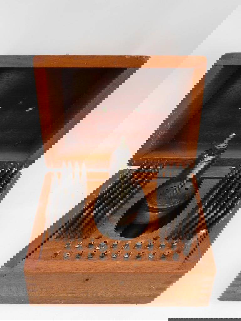 Vintage Staking Set Handheld Staking Tool Set In Wooden Box Watchmaker ...