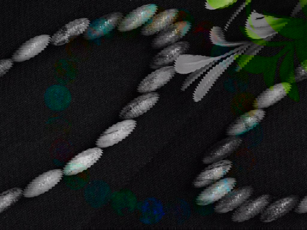 Beaded Multicolor Stone Bracelet Rock Stone Lapidary Specimen Auction