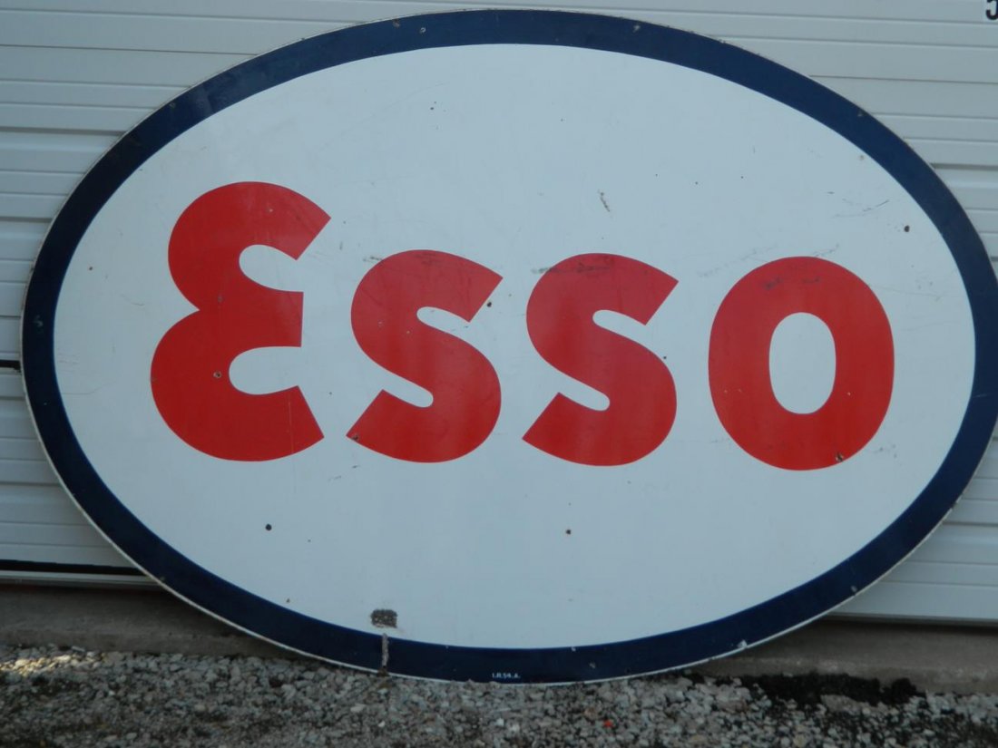 Large ESSO Sign Porcelain Double Sided