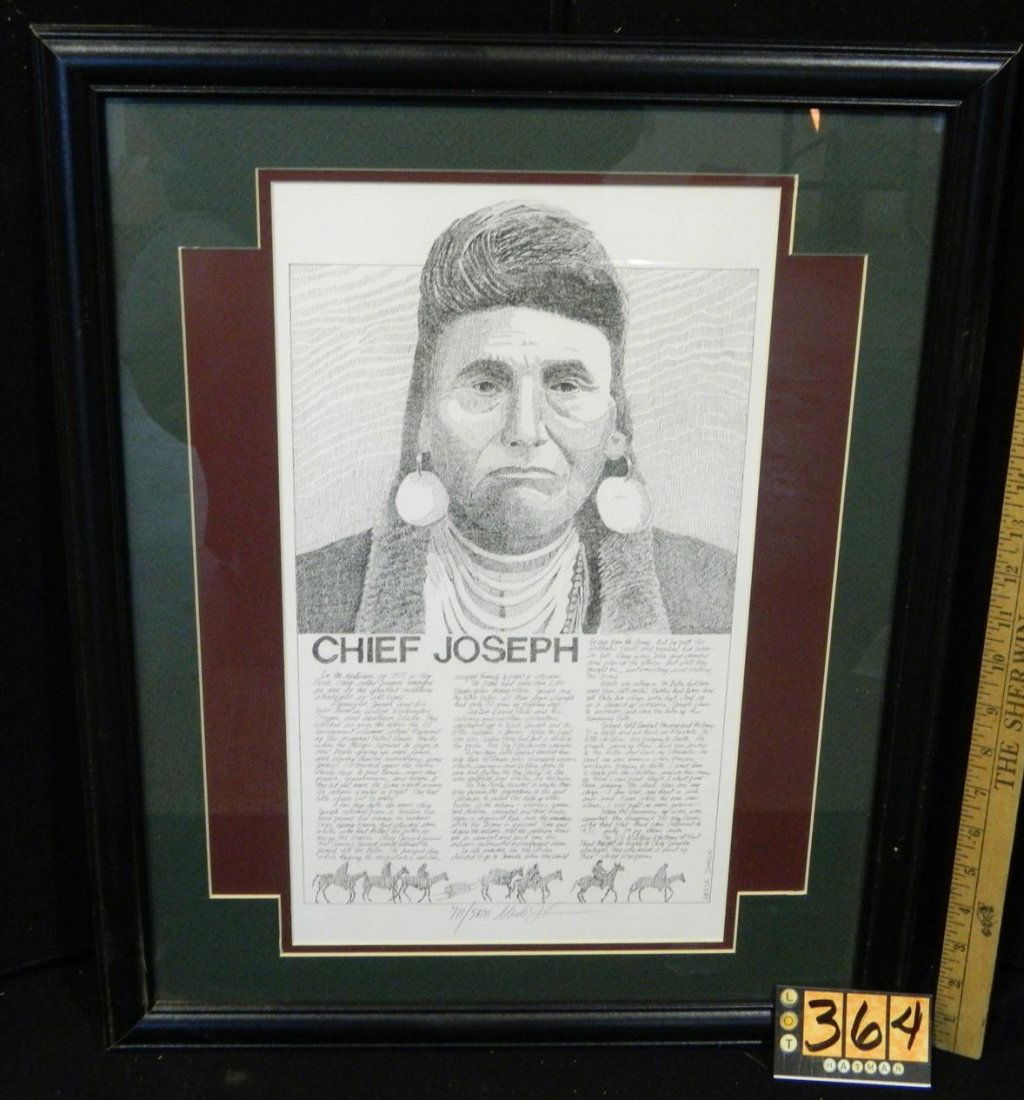 CHIEF JOSEPH SIGNED MERLE JOHNSON PRINT