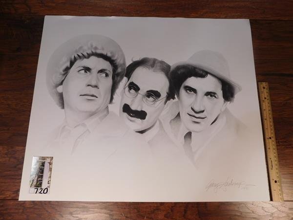 Gary Saderup Signed Print Sketch Marx Brothers Groucho