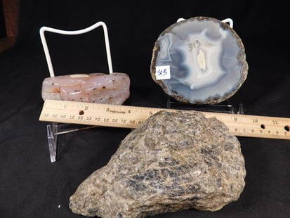 6336 Lot Of 4 Cut Slabs Of Collectible Lapidary Rocks