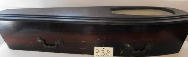 Rare Ceremonial Odd Fellows Casket Paper Mache Skeleton