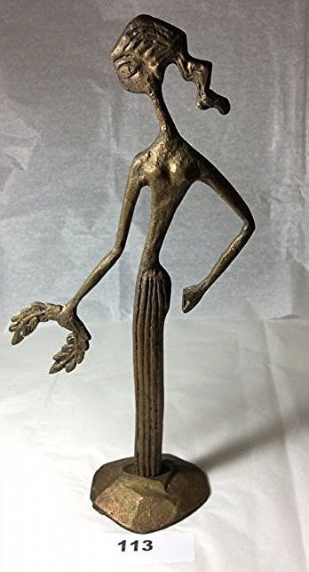 Bronze Woman Holding Crown Sculpture Trophy