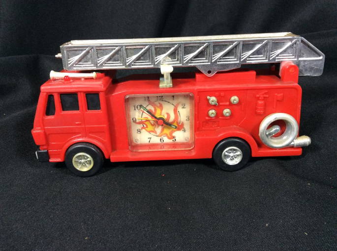 Fire Engine Clock Measures 9" Long