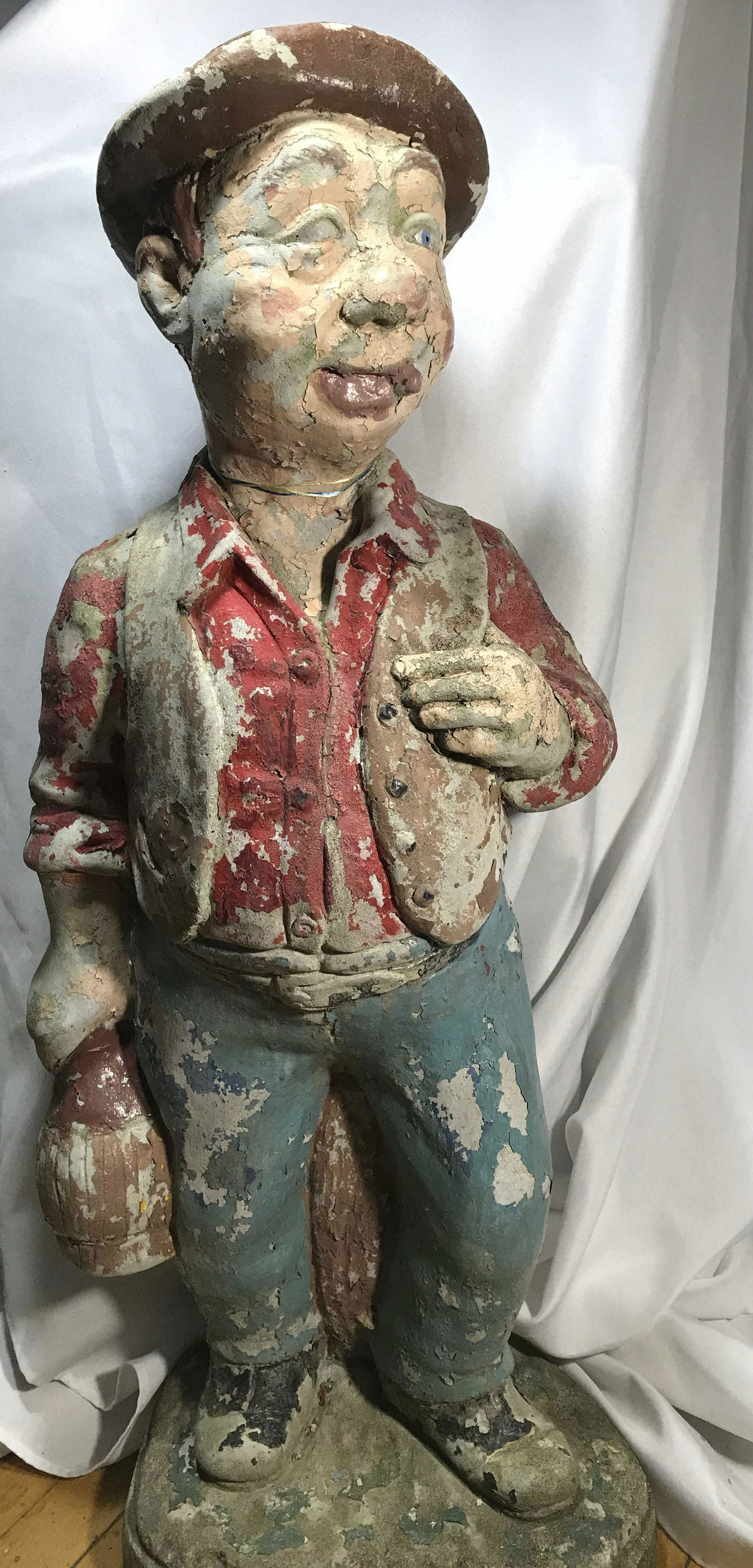 Concrete Hobo Statue Measures 3 Feet Tall