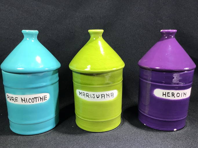 Raymor Vice Jars (3) Heroin, Marijuana & Pure Nicotine