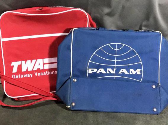 TWA & Pan Am Carry Bags . (#0131) on Dec 13, 2022 | The Lodge Auction ...