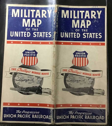 1944 Military Map Of The United States By Union Pacific Railroad