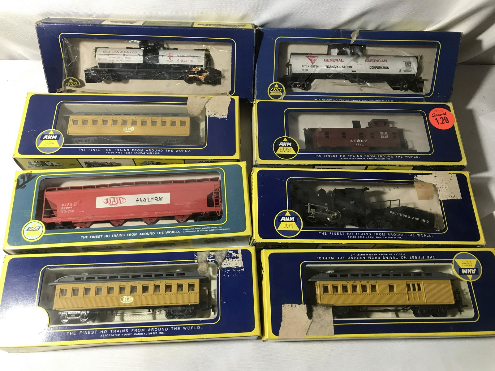 Ahm Model Train Car Collection (8) In Original Boxes