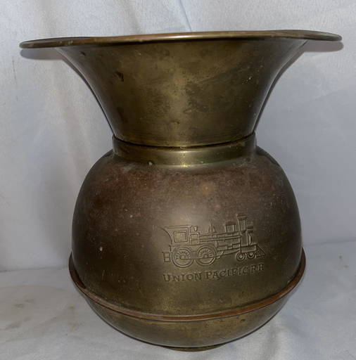 Union Pacific Railroad Spittoon Copper & Brass