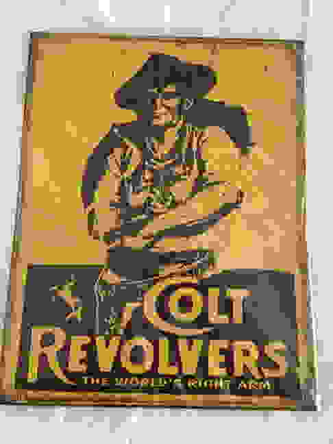 Colt Revolvers Tin Sign Auction