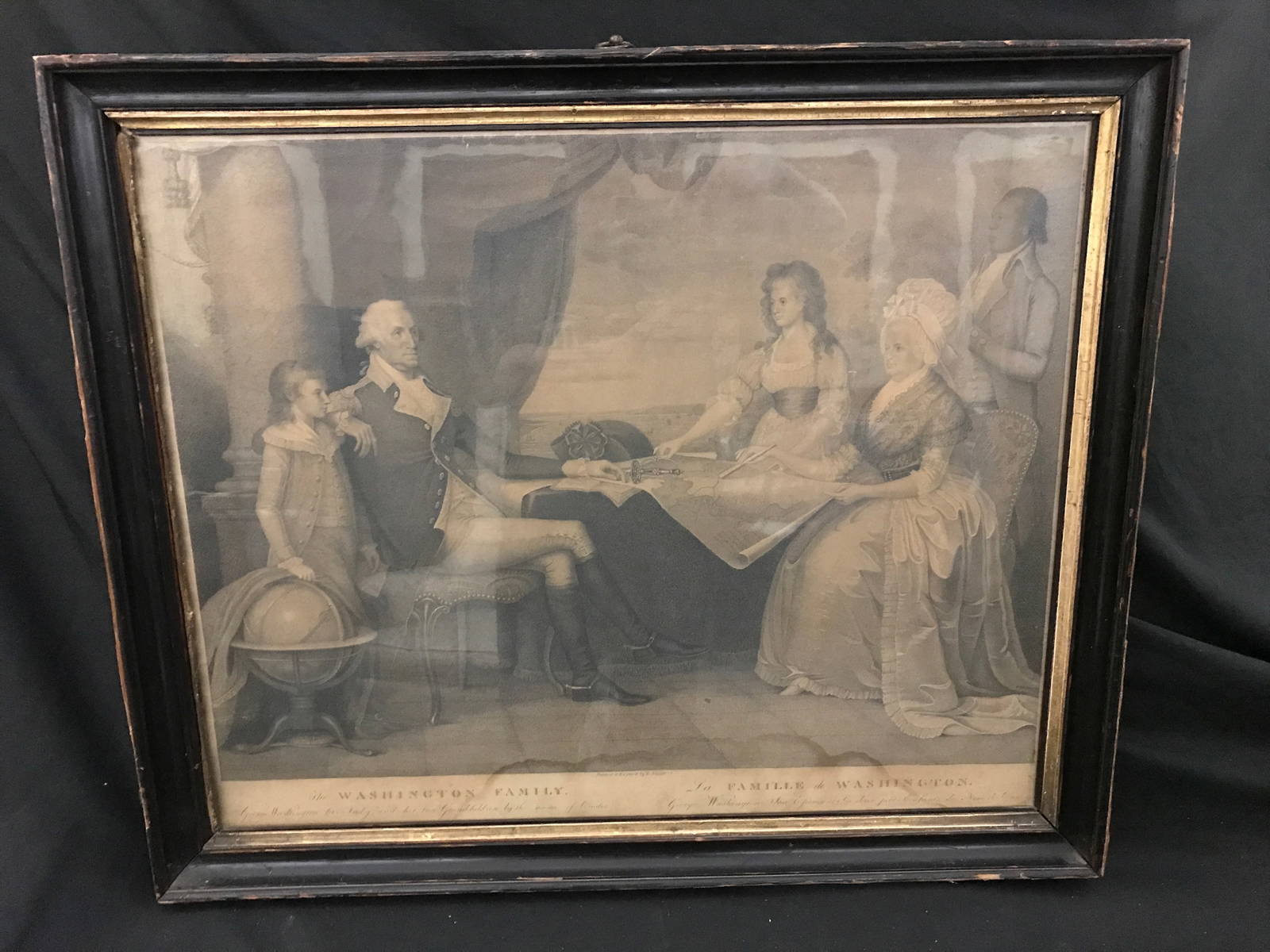 George Washington Family Engraving W/ Son Auction