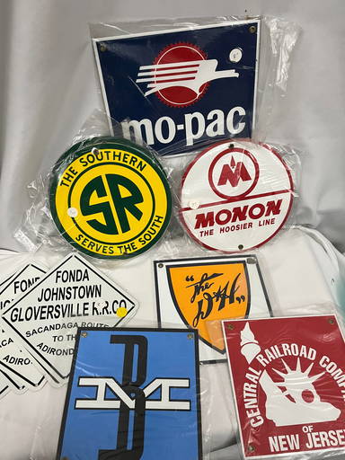 Vintage Metal Railroad Signs