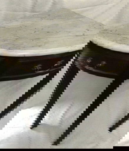 Marble Top Corner Table With Two Drawers