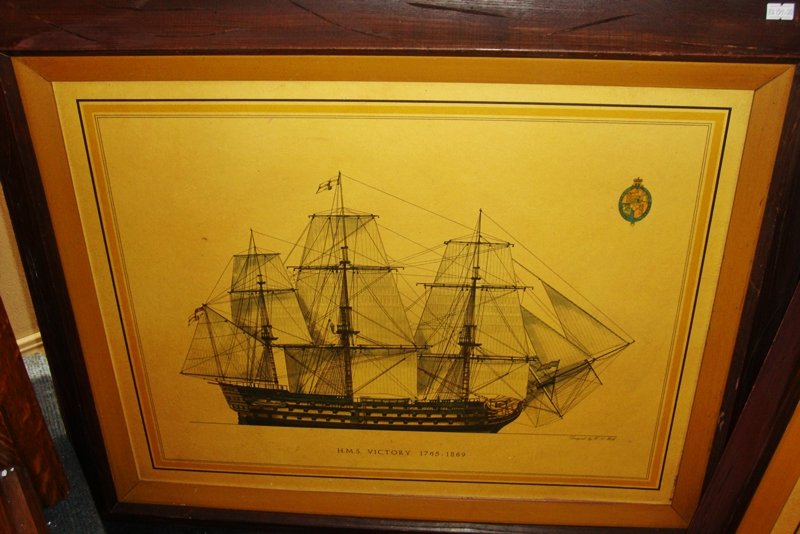 H.M.S VICTORY (SHIP) 1635-1696, FRAMED ART