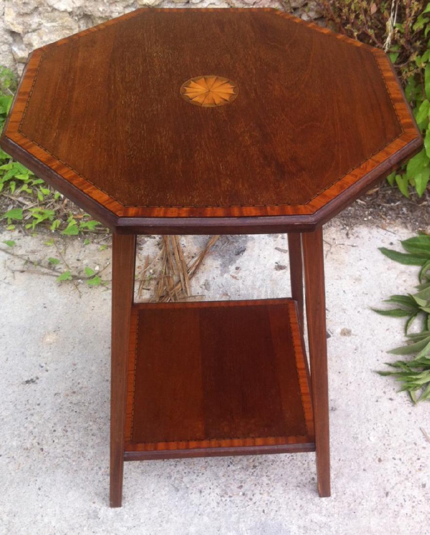 English Edwardian Octagon Shaped Inlaid Table
