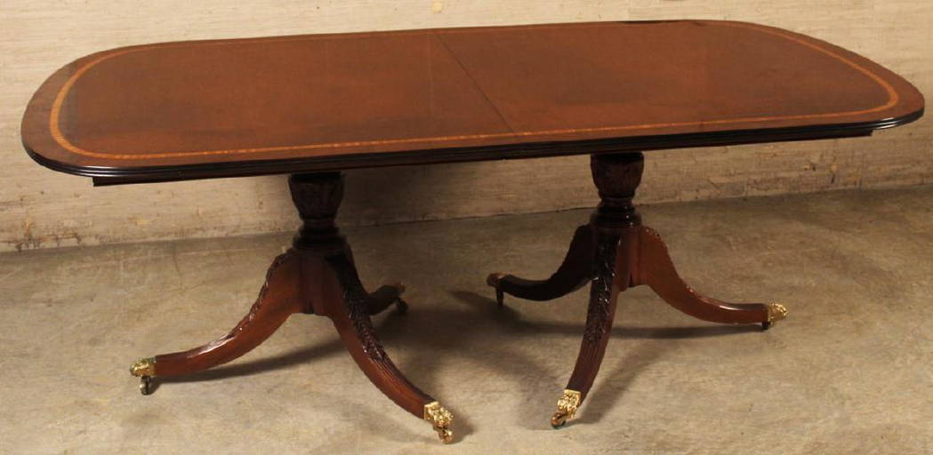 Custom Mahogany Sheraton Style Dining Table