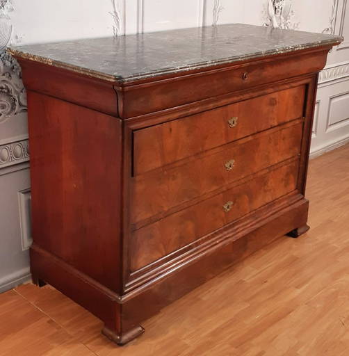 Louis Philippe Marble Top Mahogany Commode