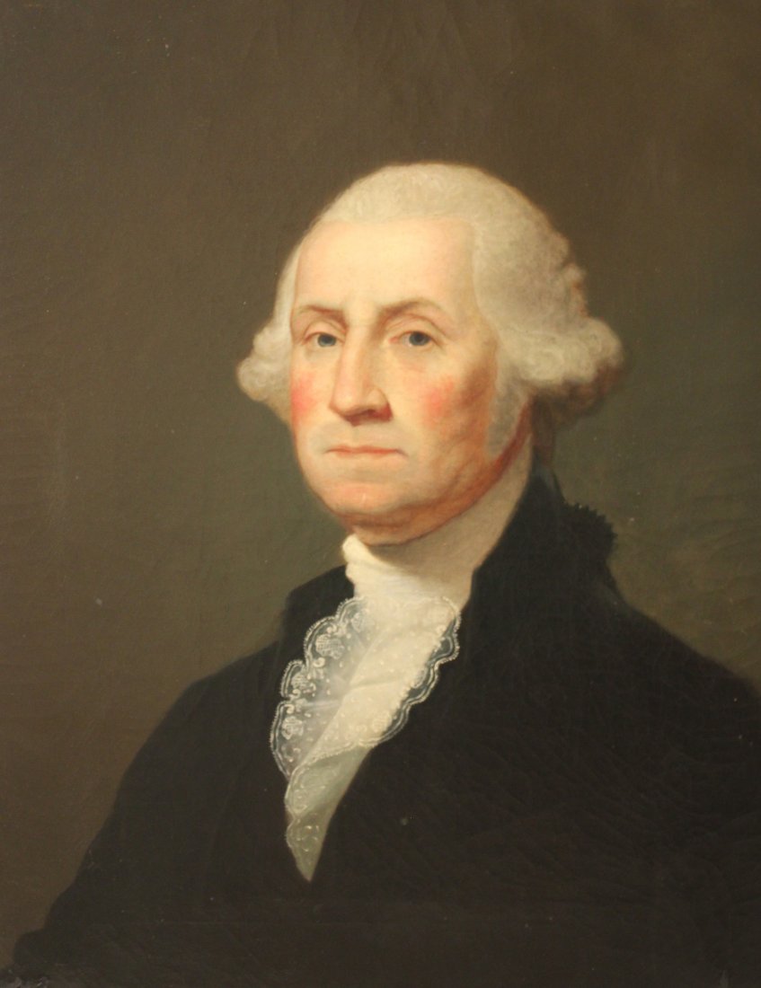 19th C. O/c Portrait Of George Washington