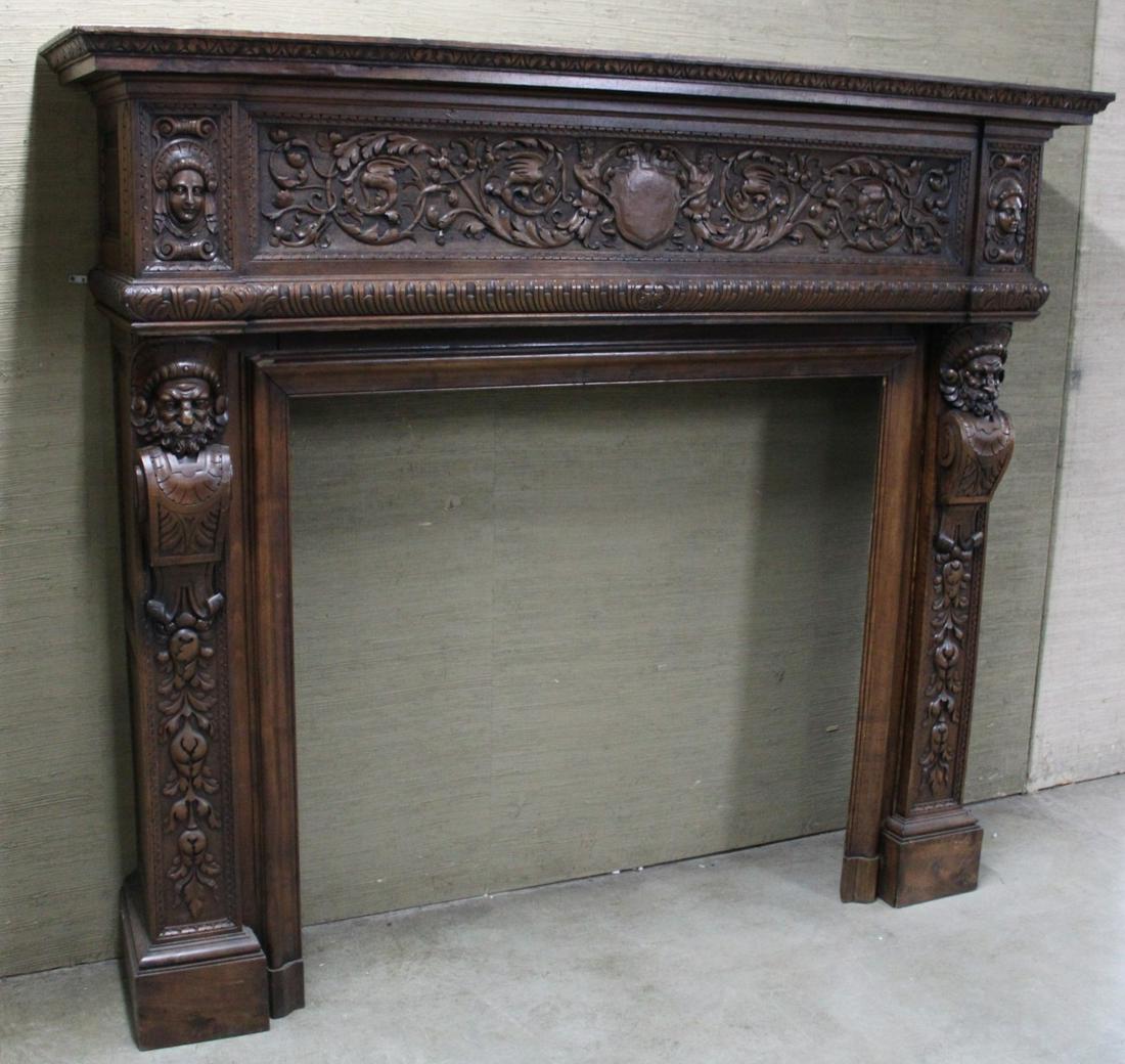IMPRESSIVE EUROPEAN CARVED WALNUT MANTLE - Apr 17, 2021 | CLEMENTS in TN