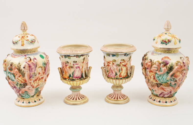 4 pc. lot of Capo di Monte style porcelain (#0647) on Apr 03, 2022 ...