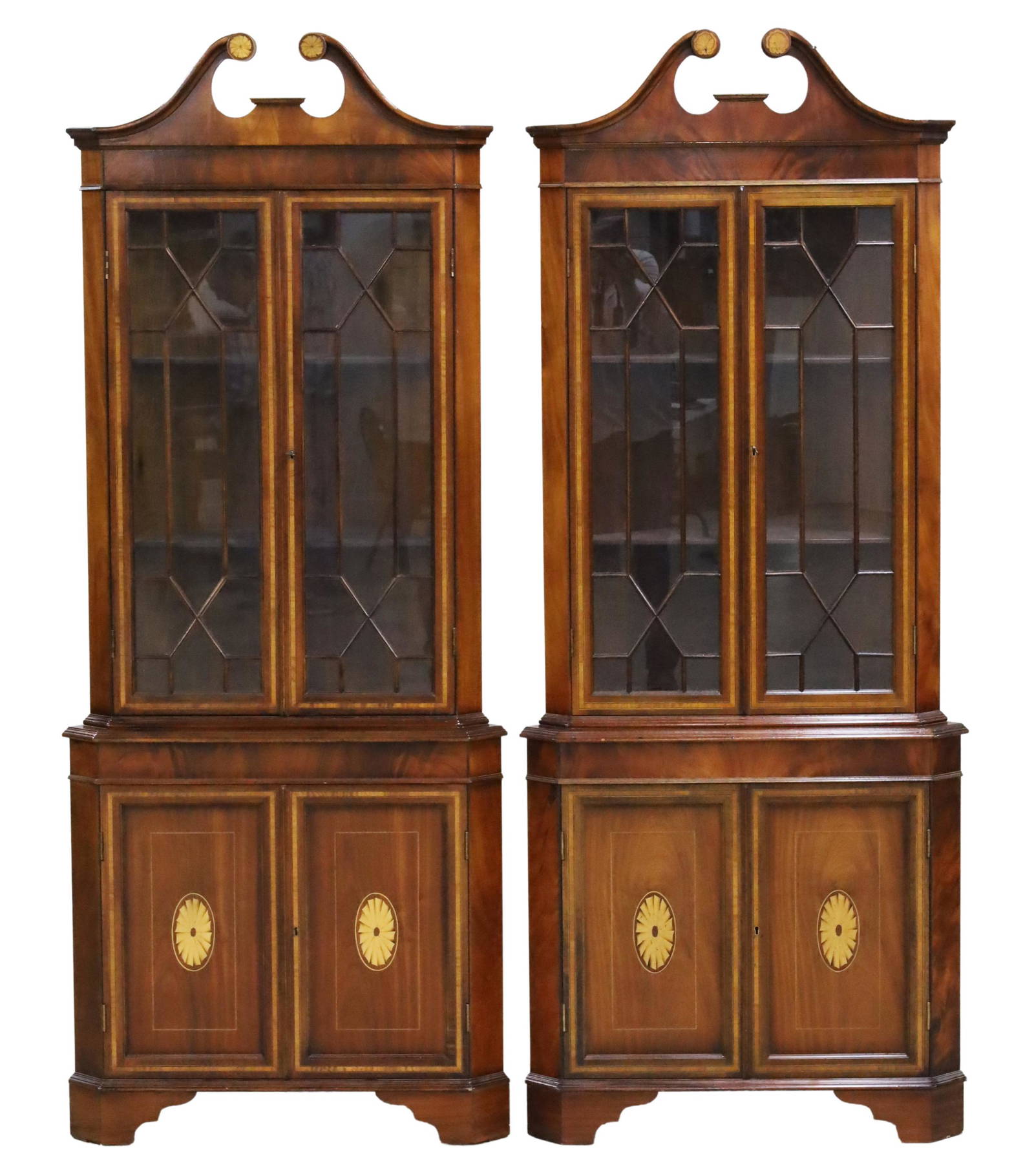 PR. OF ENGLISH MAHOGANY CORNER CUPBOARDS (#0217) on Apr 22, 2023 ...