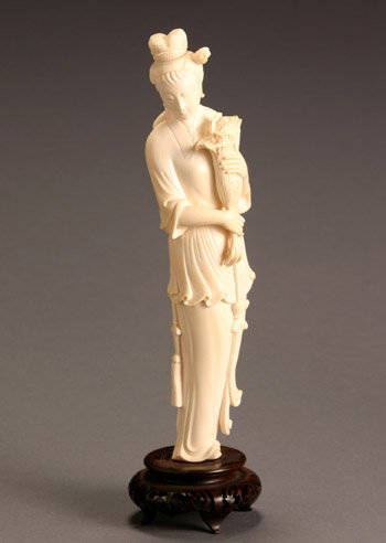 Group Of Three Chinese Ivory Carvings 20th Centur