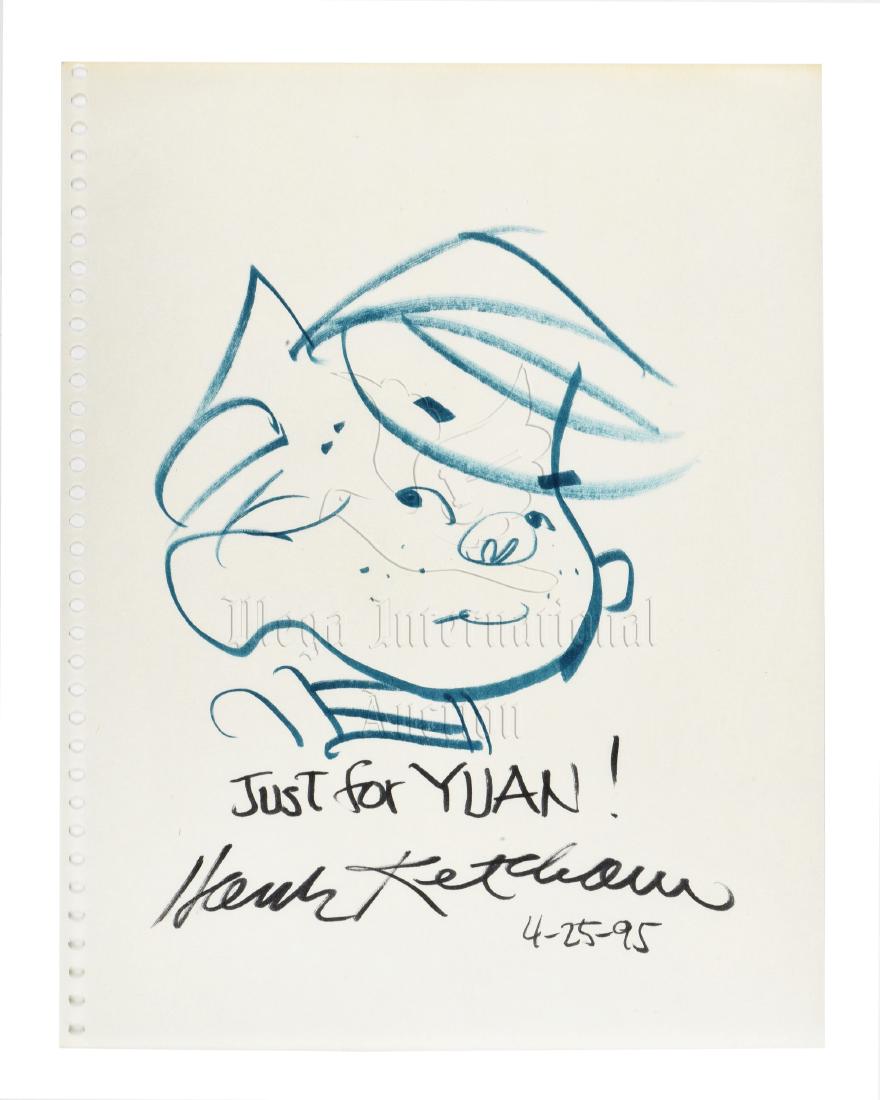 CARTOONIST HANK KETCHAM SIGNED SKETCH