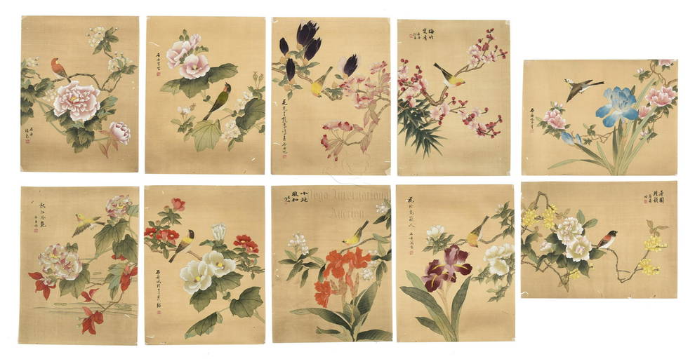 Shi Zhou: Ten Ink And Color On Silk Paintings