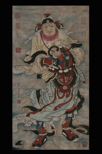 YAN LIBEN: INK AND COLOR ON SILK PAINTING 'ZHONG KUI' (#57363) on Jan ...