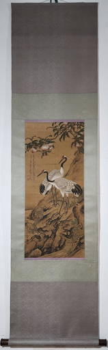 LANG SHINING: INK AND COLOR ON SILK PAINTING 'CRANES' (#57520) on Jan ...