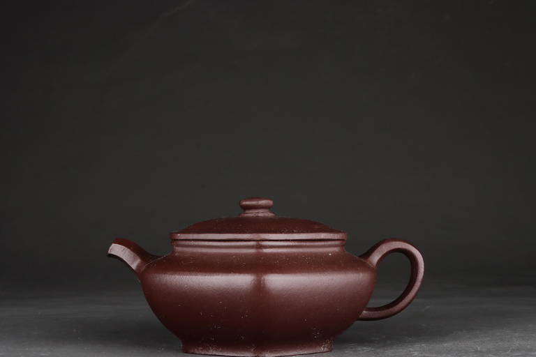 Handmade Hexagonal Flat Zisha Teapot With Mark Of Jin Ding Shang Biao ...