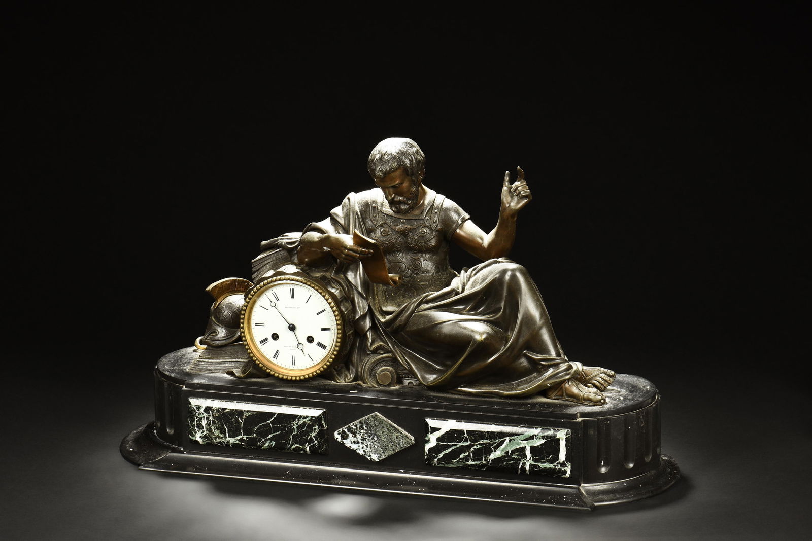 Western Bronze Cast 'warrior' Clock Auction
