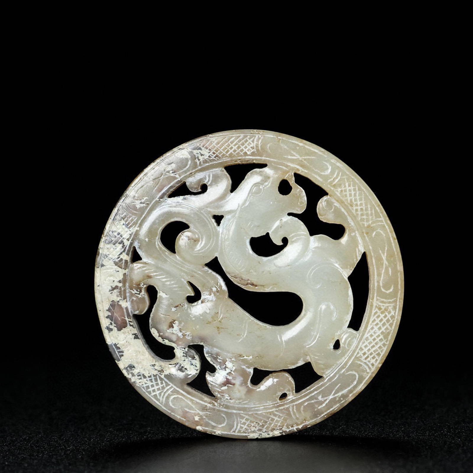 Hetian Mountain Material Dragon Grain Jade Wall Jade Steel Carving ...