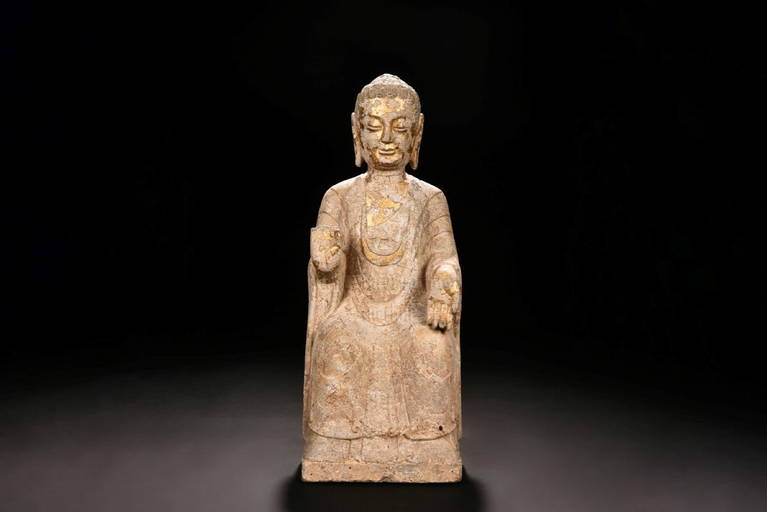PARCEL GILT LIMESTONE SHAKYAMUNI SEATED FIGURE - Mar 12, 2017 | Mega ...