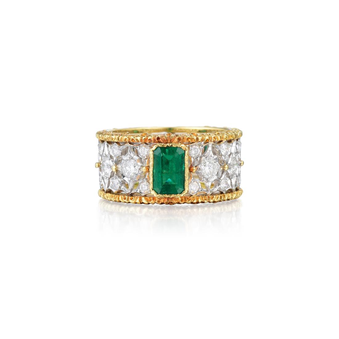 Buccellati Emerald and Diamond Ring