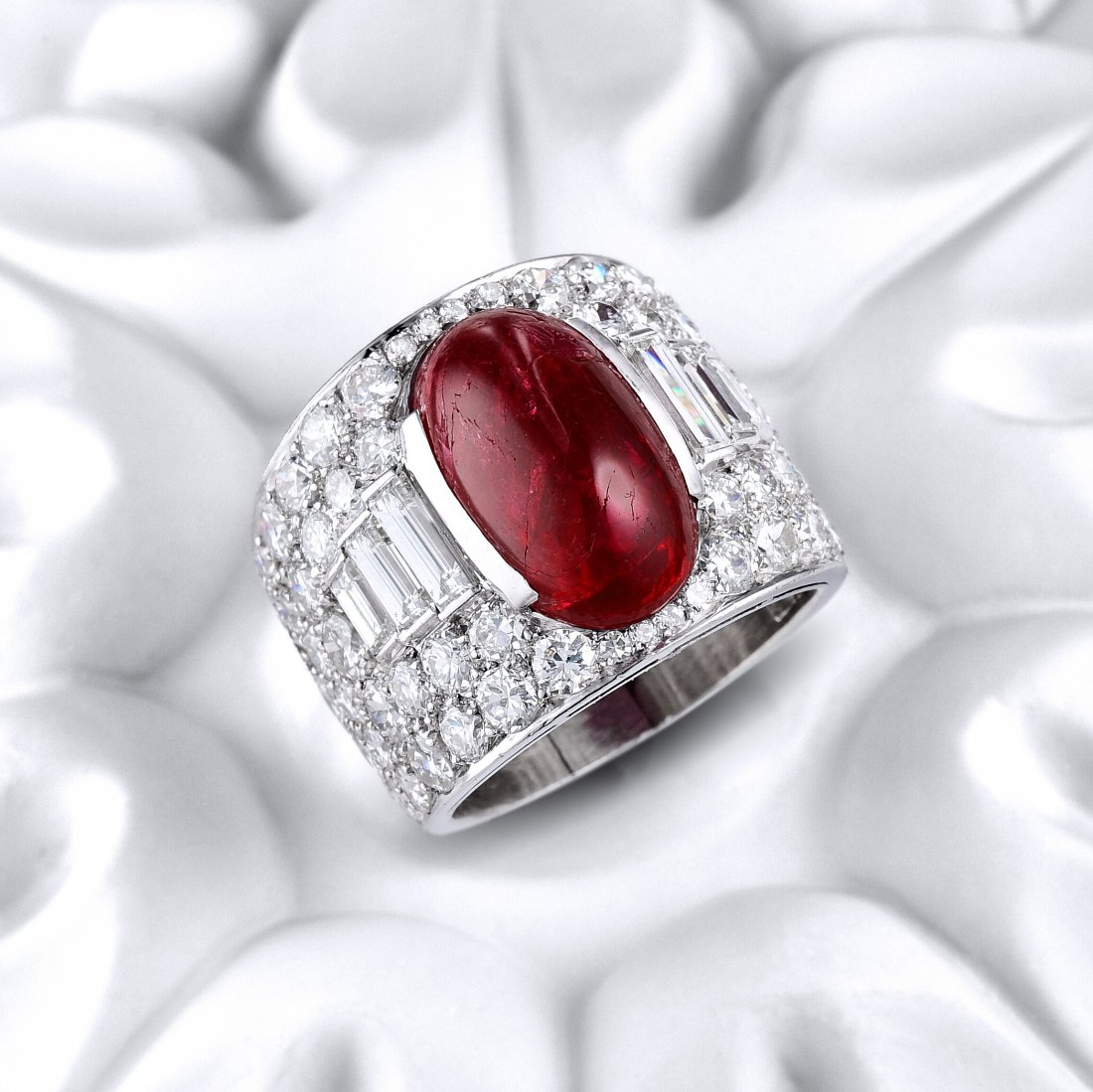 Bulgari Burmese Ruby and Diamond "Trombino" Ring