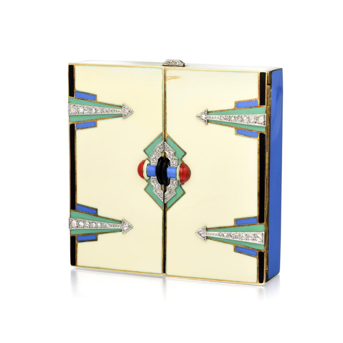 Art Deco Enamel Compact