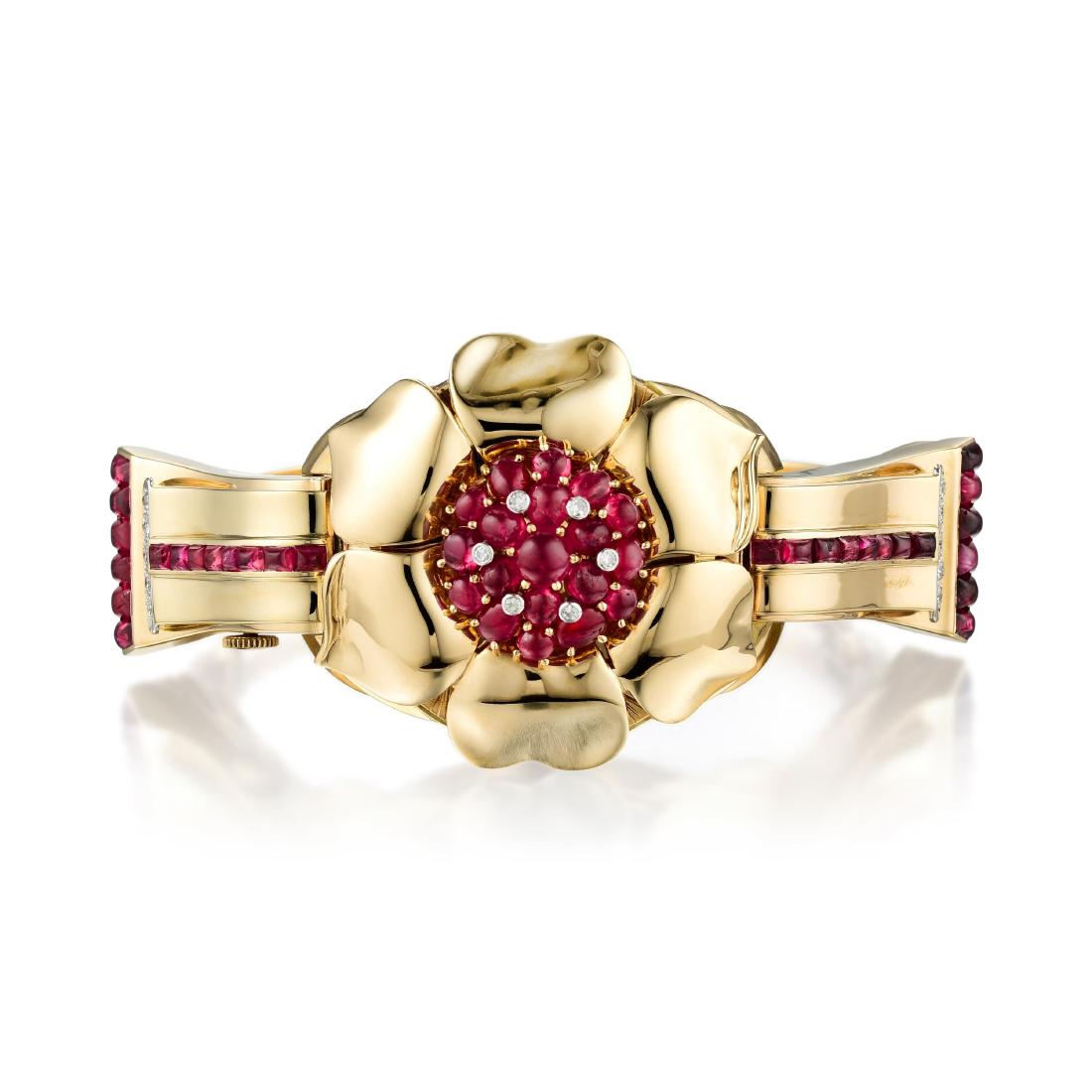 Trabert & Hoeffer Mauboussin Retro Ruby and Diamond