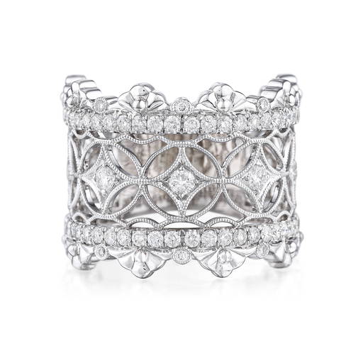 Wide Openwork Diamond Ring