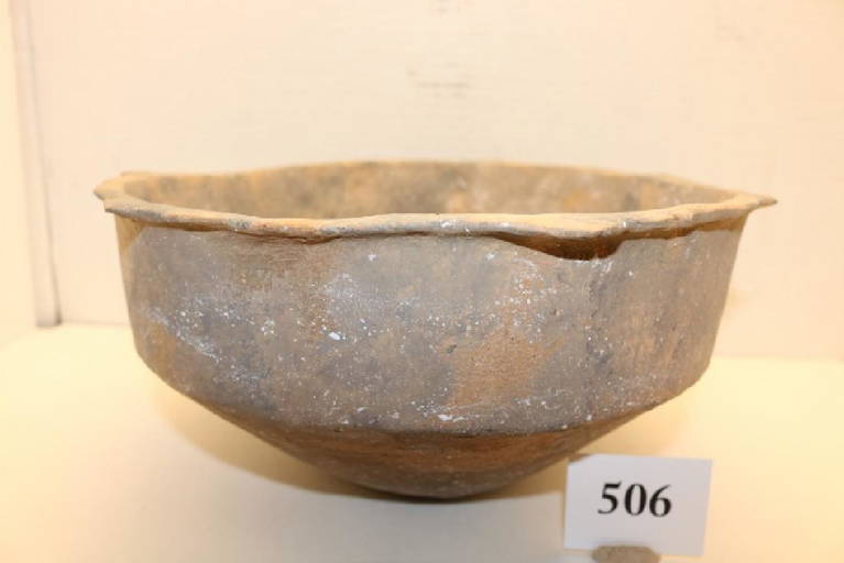 Shell Tempered Star Burst Pottery Bowl