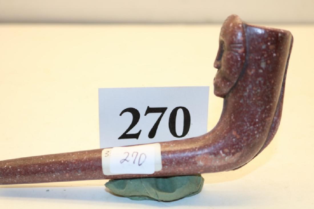 Stone Iroquois Face Effigy Pipe