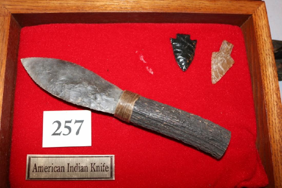 Display Case with Flint Blade Knife - Jan 19, 2019 | Old Barn Auction ...
