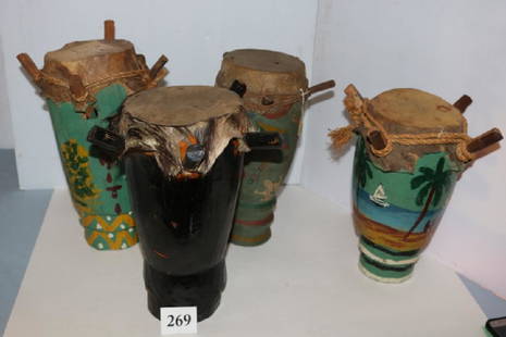 4haitian Voodoo Drums Touristno Shipping Out Of Country