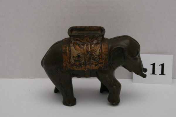 11: Elephant with Howdah Cast Iron Bank