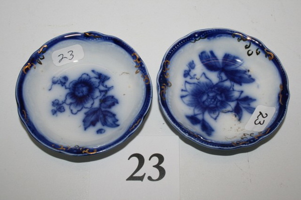 (2) Flow Blue Butter Pats