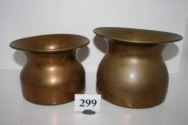 (2) Bronze Railroad Spittoons