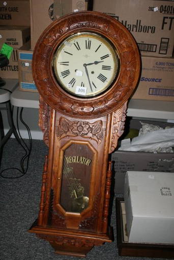 Large Carved Regulator Wall Clock Will Not Ship
