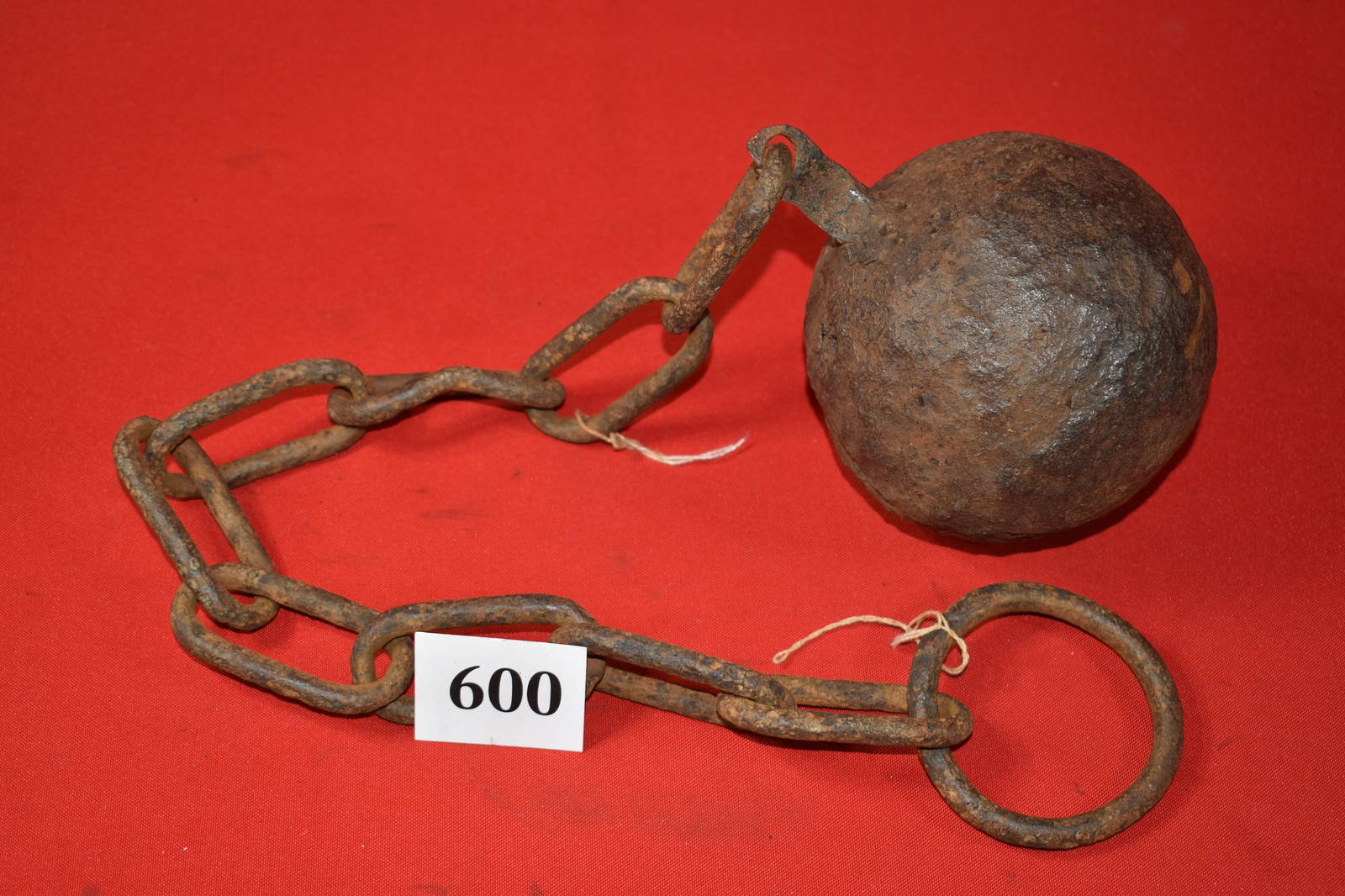 Blacksmith Hand Forged Iron Ball And Chain Auction